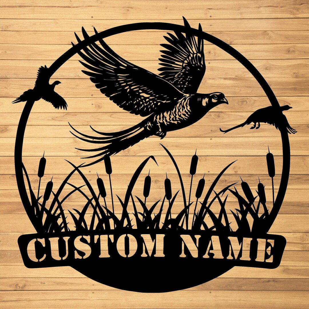 Custom Pheasant Metal Wall Sign-personalized Pheasant Metal Wall Art ...