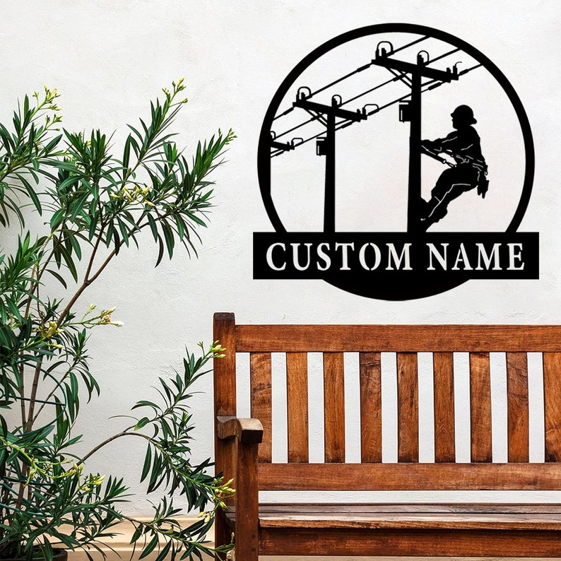 Custom Lineman Metal Wall Sign-personalized Lineman Metal Wall Art ...