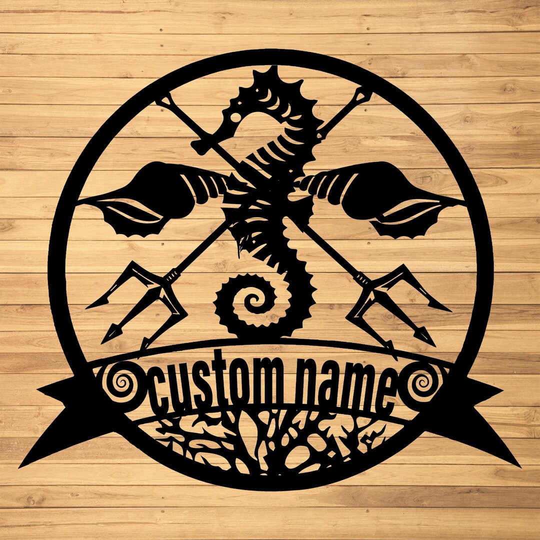 Custom Seahorse Metal Wall Sign-personalized Seahorse Metal Wall Art ...