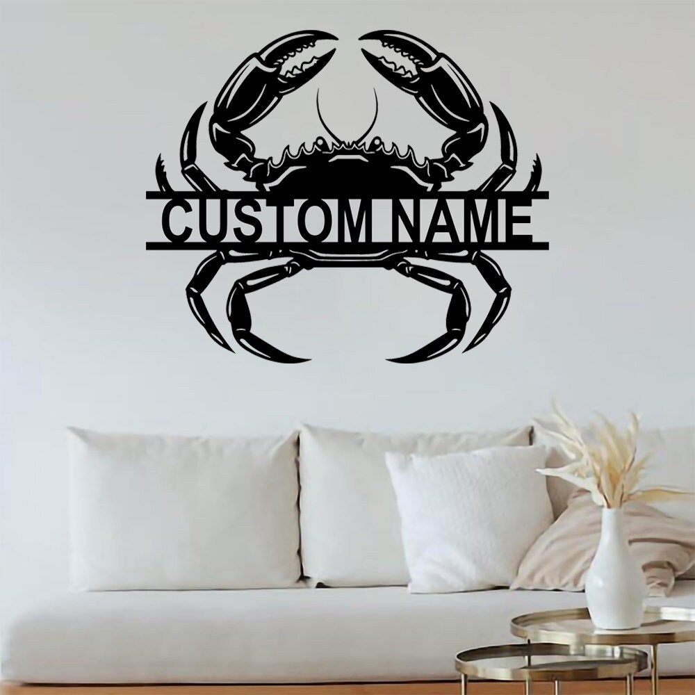 Custom Crab Metal Wall Signs-personalized Crab Metal Wall Art-crab ...