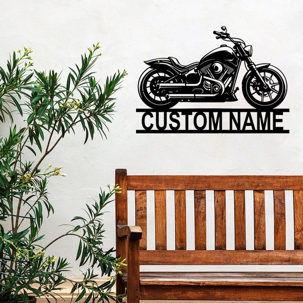 Custom Motorcycle Metal Wall Sign-personalized Motorcycle Metal Wall ...