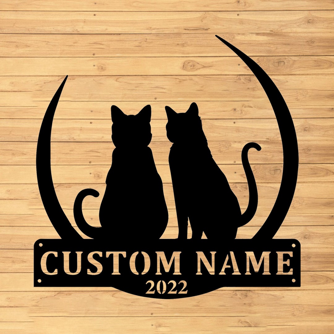 Custom Cat Metal Wall Signs-personalized Cat Metal Wall Art-cat Lovers ...