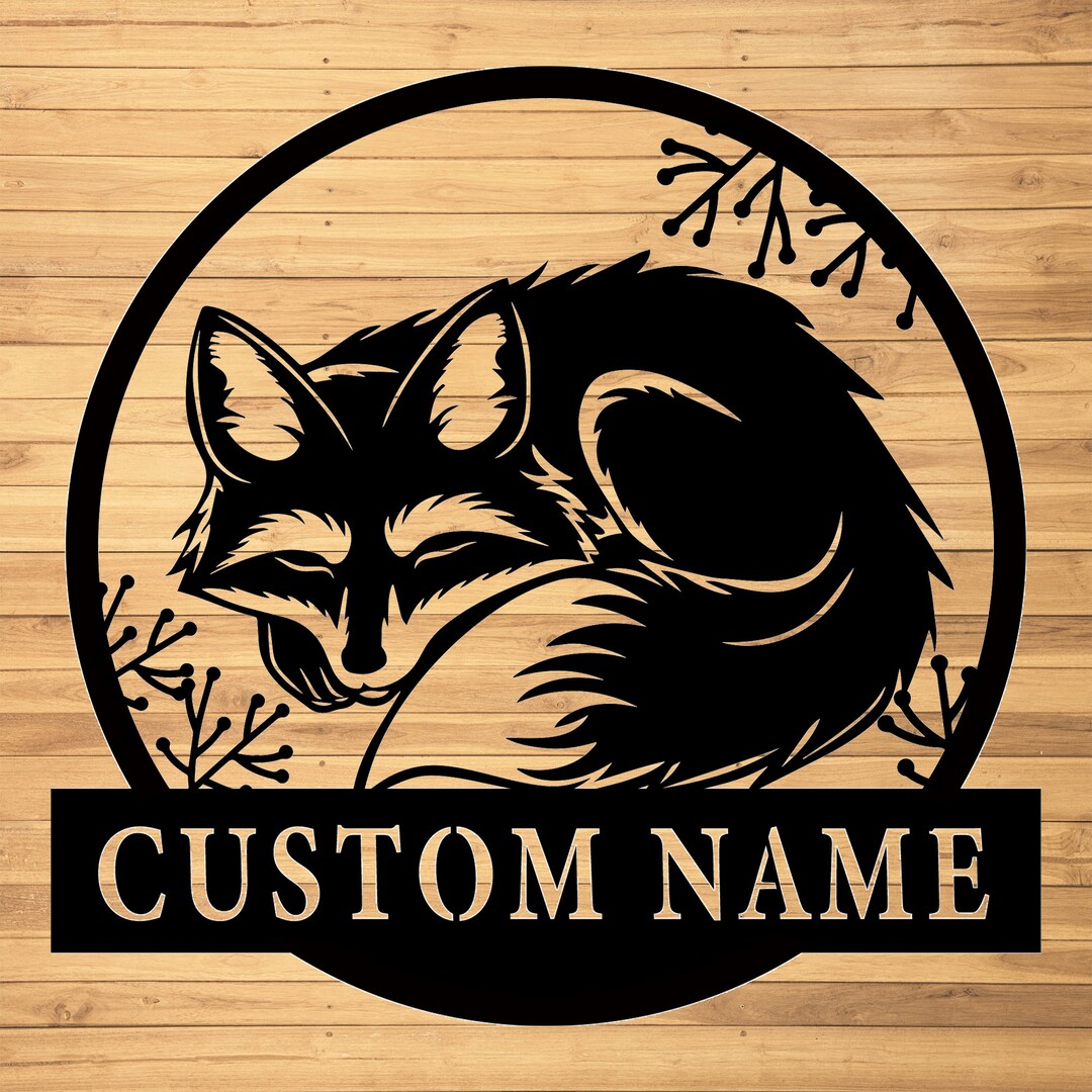 Custom Fox Metal Wall Led Signs-personalized Metal Fox Decor-custom Fox ...