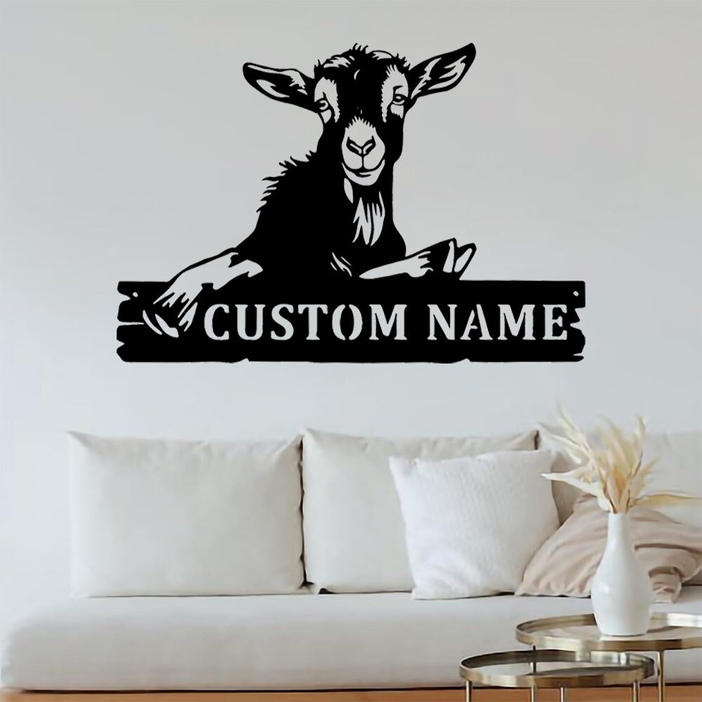Custom Goat Metal Wall Signs-personalized Goat Metal Wall Art-goat ...