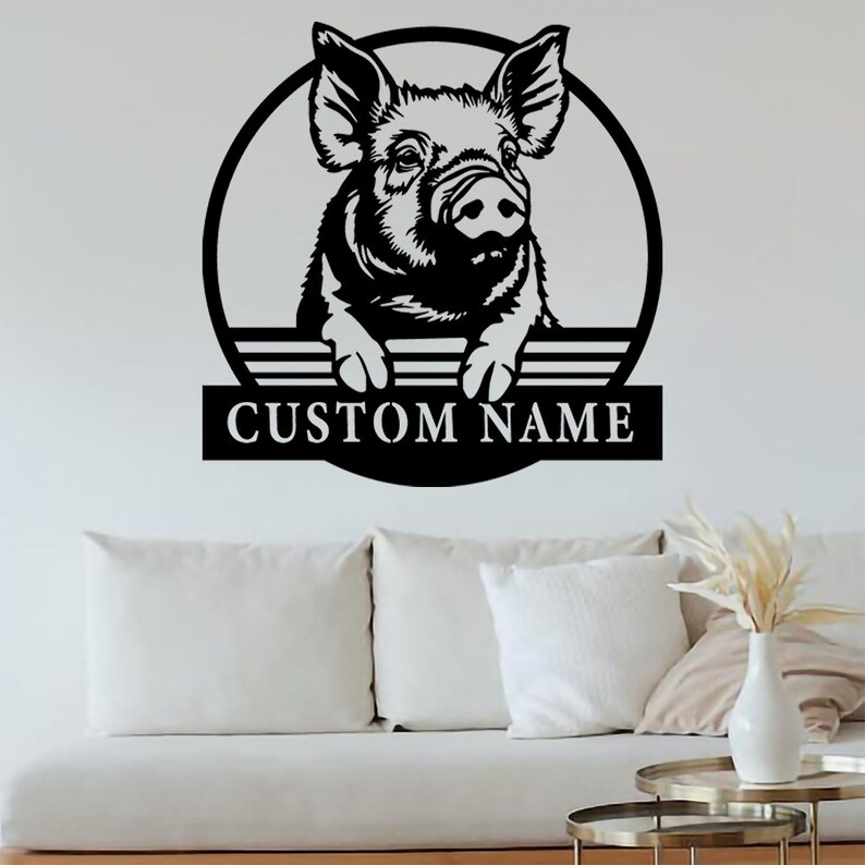 Custom Pig Metal Wall Signs-personalized Pig Metal Wall Art-pig Metal ...