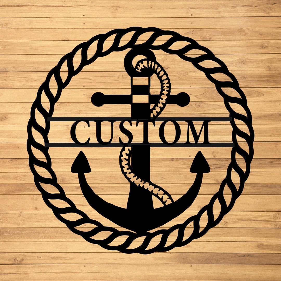 Custom Anchor Metal Wall Signs-personalized Anchor Metal Wall Art-beach ...