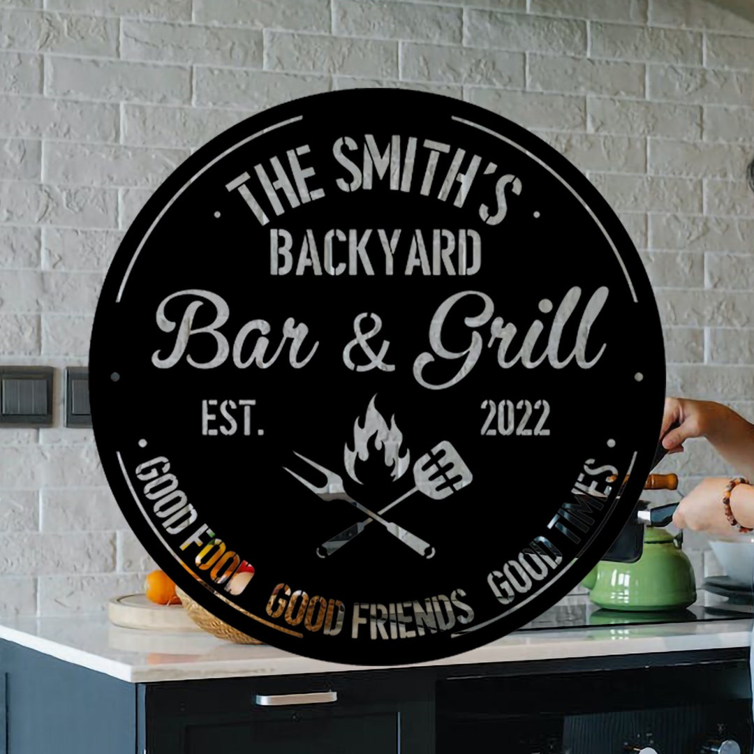 Custom Bar and Grill Metal Wall Led Signs-bbq Metal Wall - Etsy
