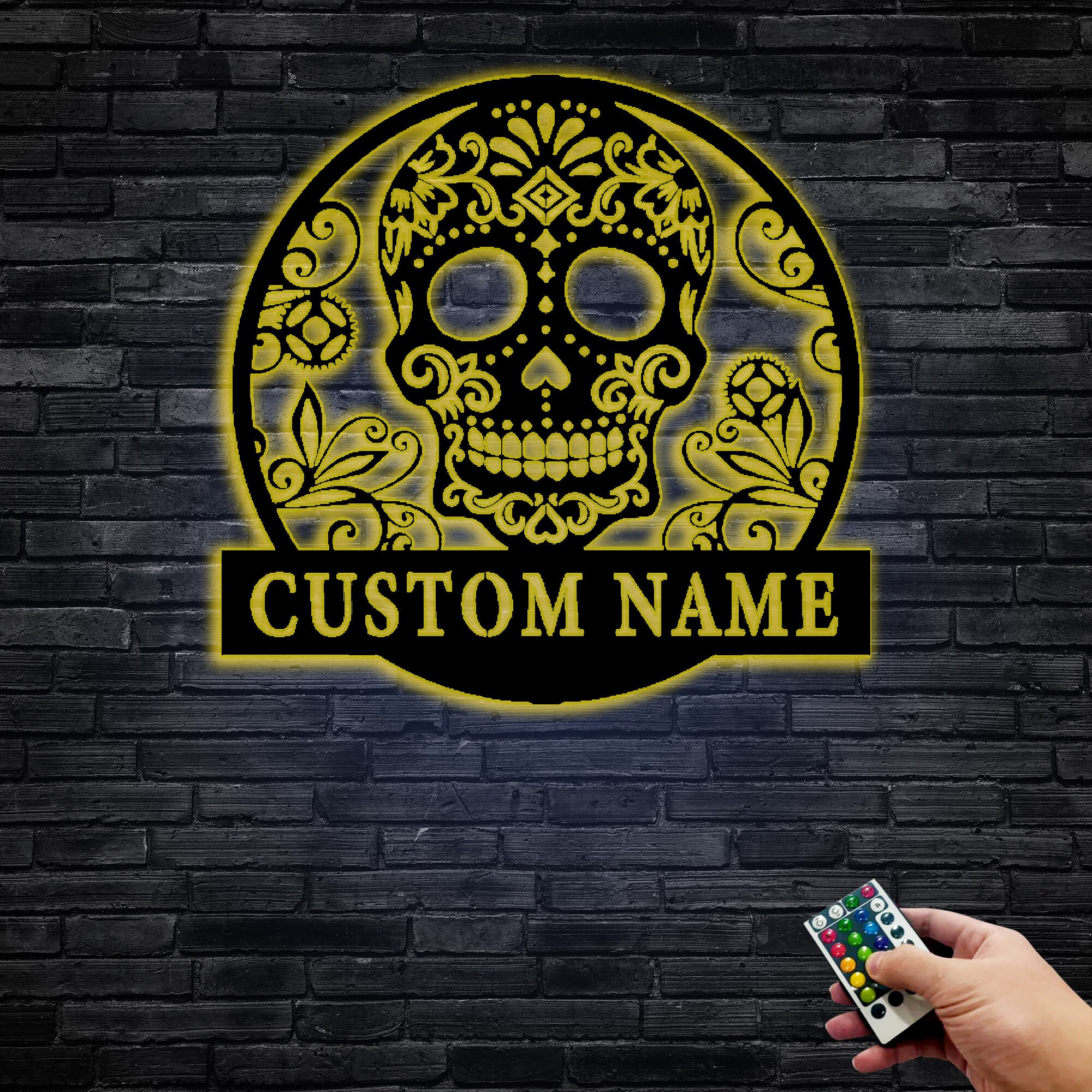 Custom Skull Metal Wall Sign-personalized Skull Metal Wall Art-skull ...