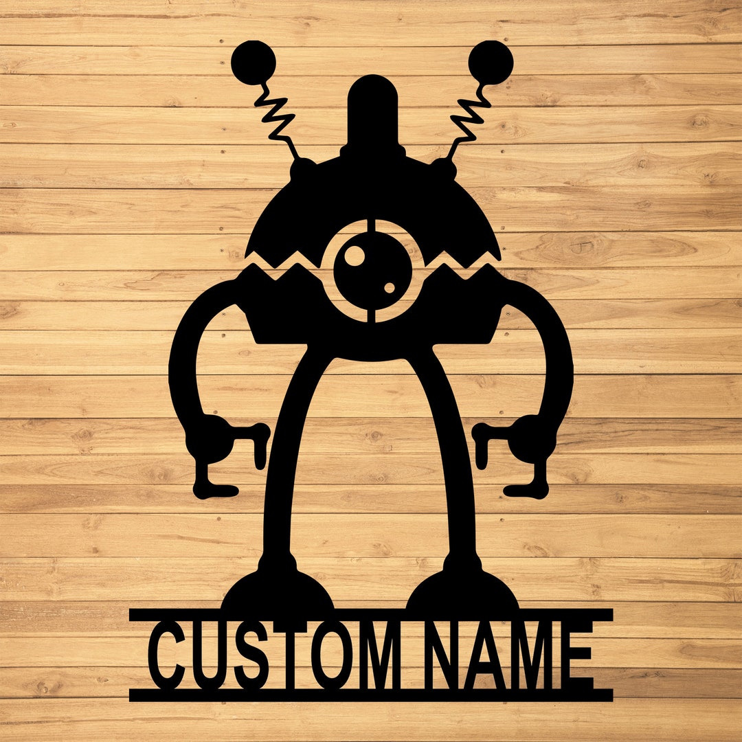 Custom Robot Metal Wall Signs-personalized Robot Metal Wall Art-robot ...