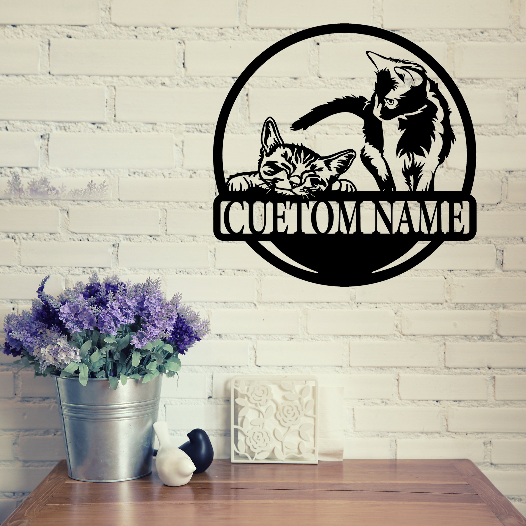 Custom Cat Metal Wall Signs-personalized Cat Metal Wall Art-cat Lovers ...