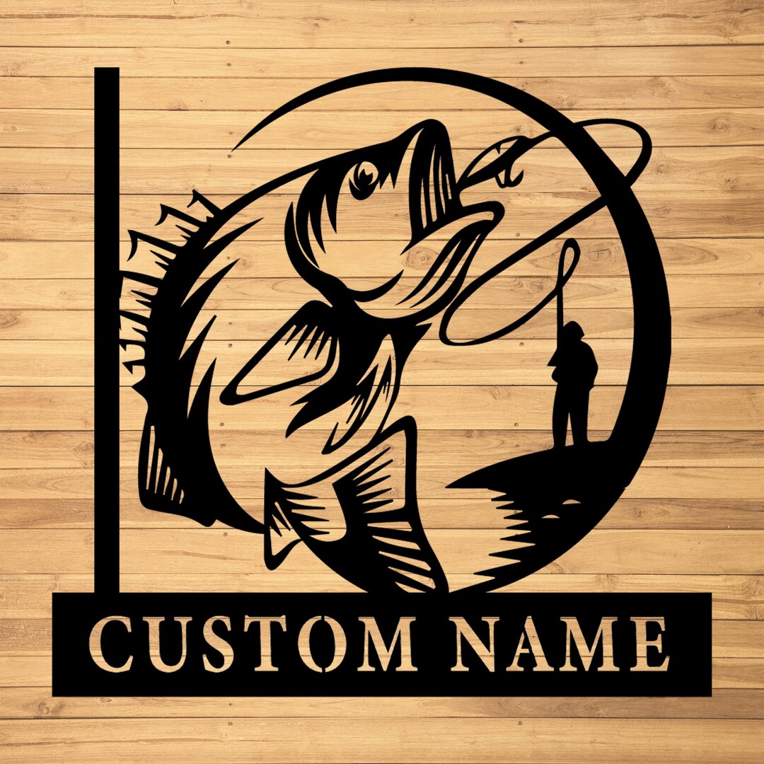 Custom Fishing Metal Wall Sign,fishing Metal Wall Decor,fishing Wall ...
