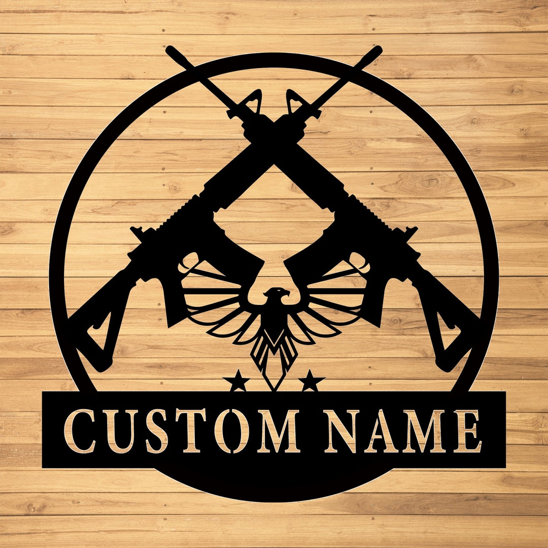 Custom Gun Metal Wall Sign-personalized Gun Metal Wall Art-gun Metal ...