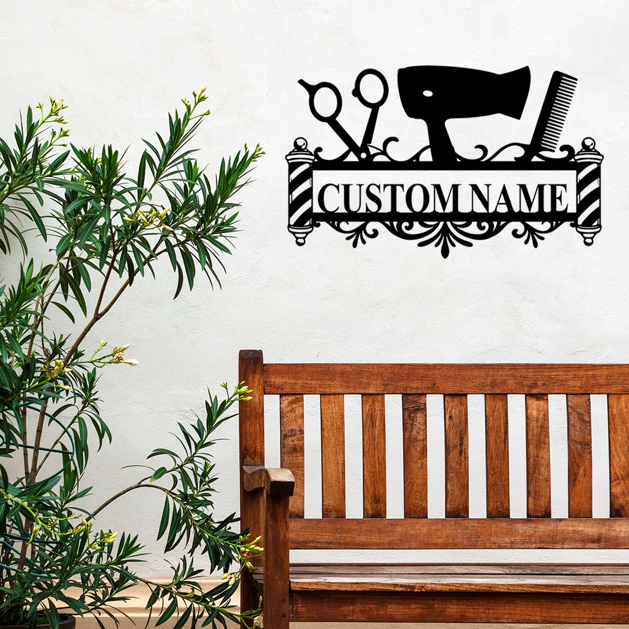 Custom Barber Shop Metal Wall Sign-personalized Barber Shop - Etsy