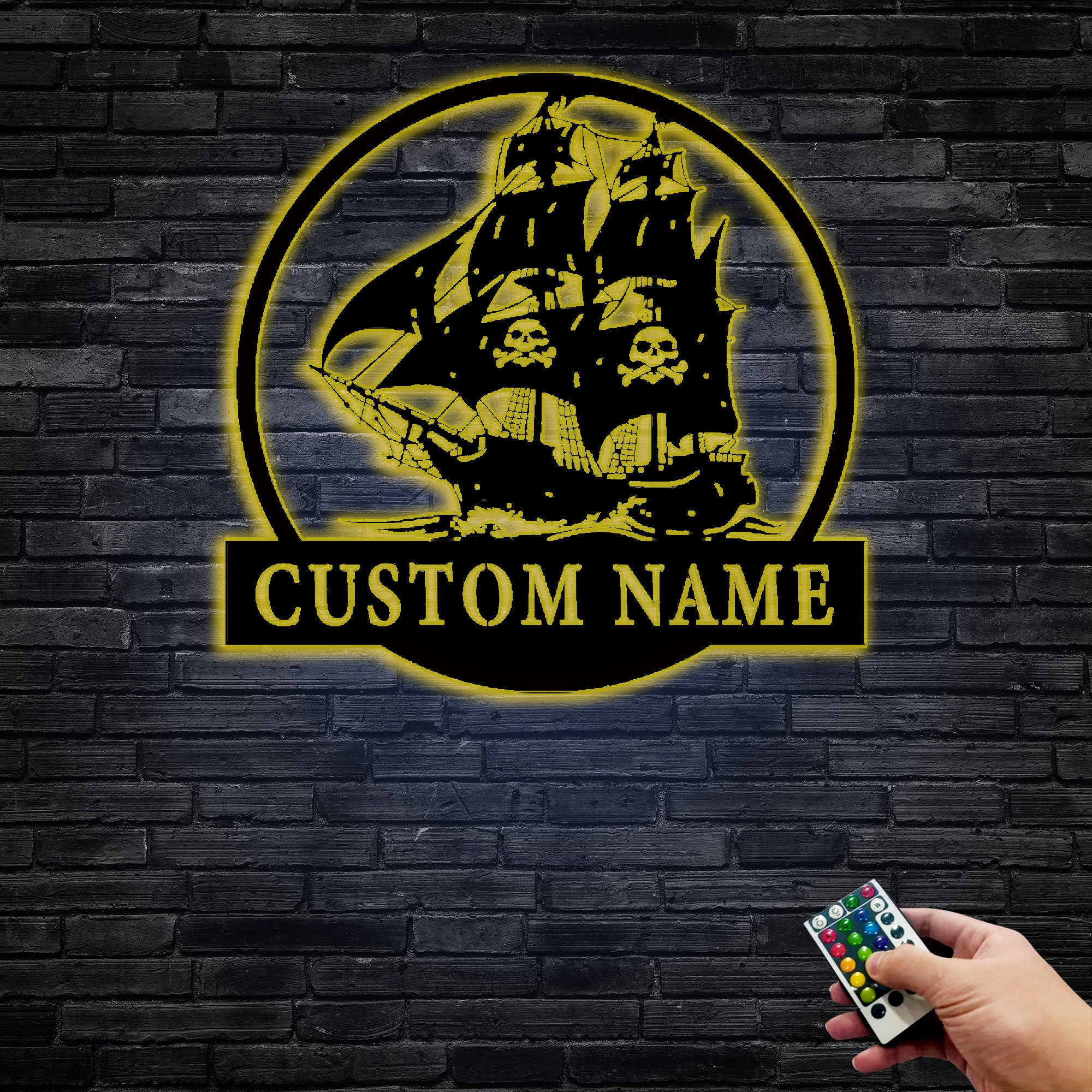 Custom Pirate Ship Metal Wall Sign-personalized Pirate Ship Metal Wall ...