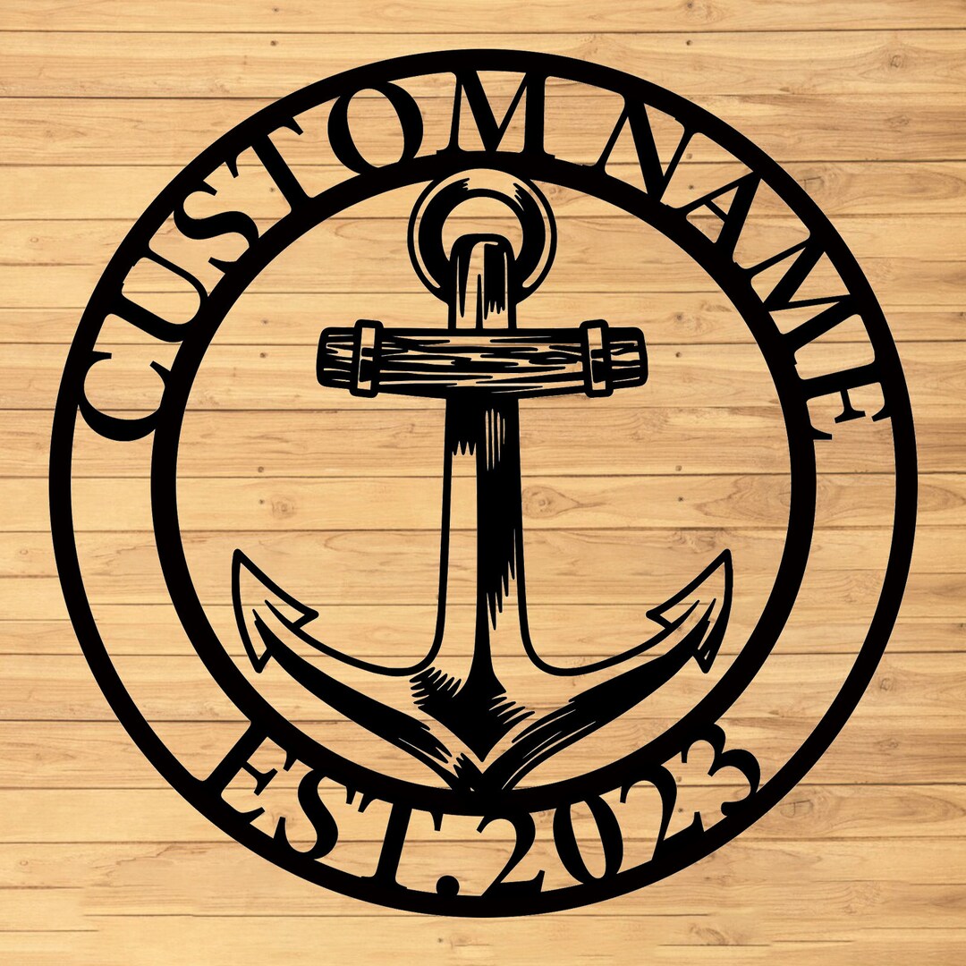Custom Anchor Metal Wall Signs-personalized Anchor Metal Wall Art-beach ...