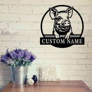 Custom Pig Metal Wall Signs-personalized Pig Metal Wall Art-pig Metal ...