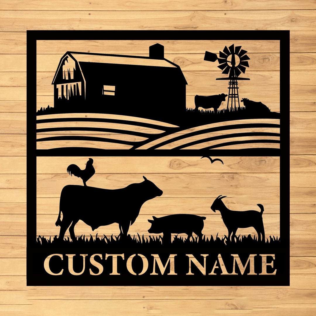 Custom Farm Metal Wall Signs-personalized Farm Metal Wall Art-farmhouse ...