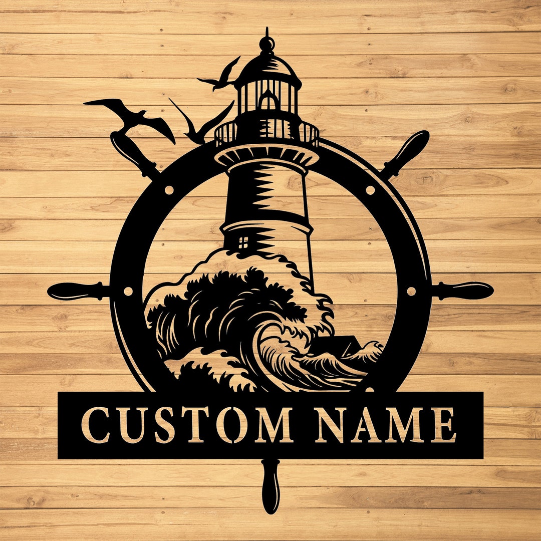 Custom Lighthouse Metal Wall Sign-personalized Lighthouse Metal Art ...
