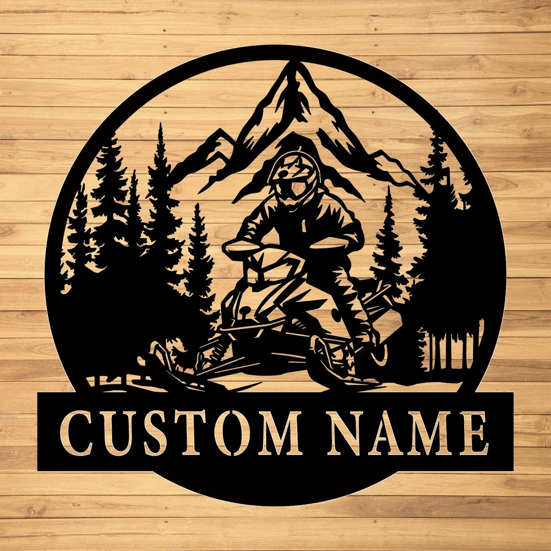 Custom Snowmoblie Metal Wall Signs-personalized Snowmobile Metal Wall ...