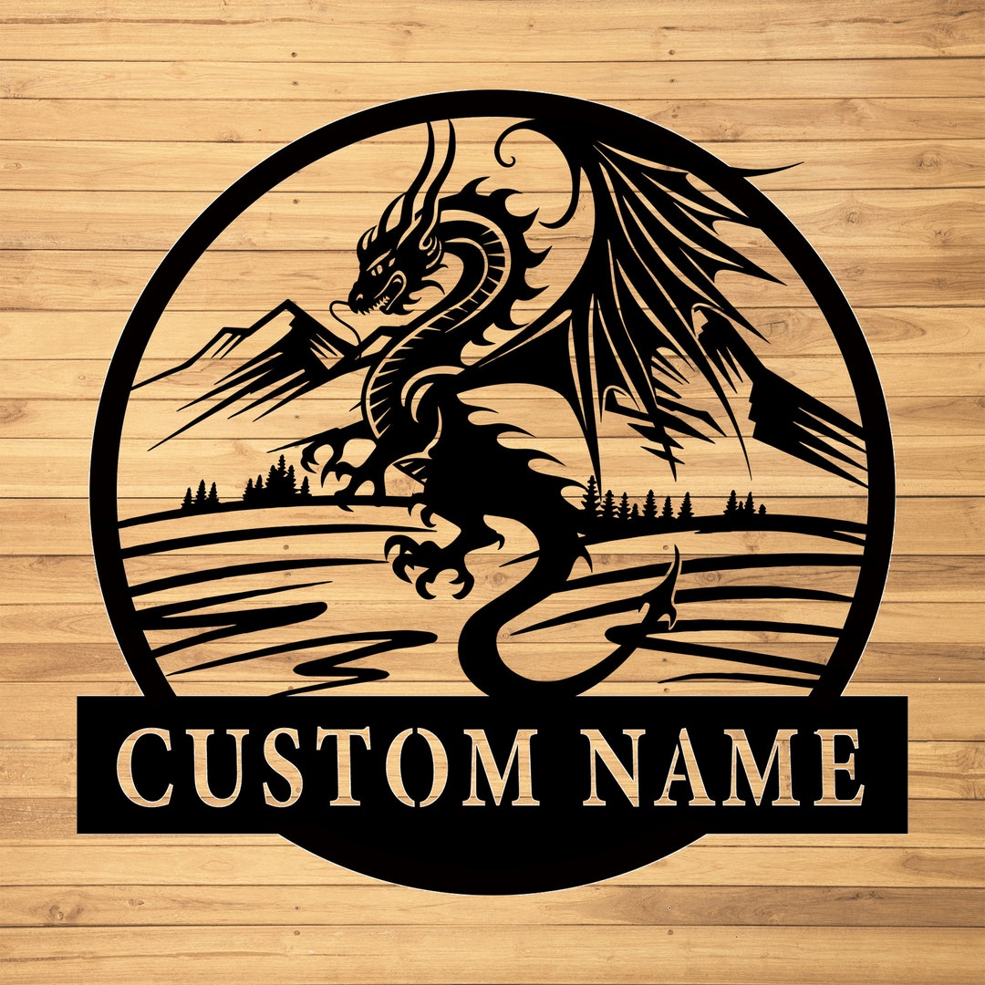 Custom Dragon Metal Wall Sign-personalized Dragon Metal Wall Art-dragon ...