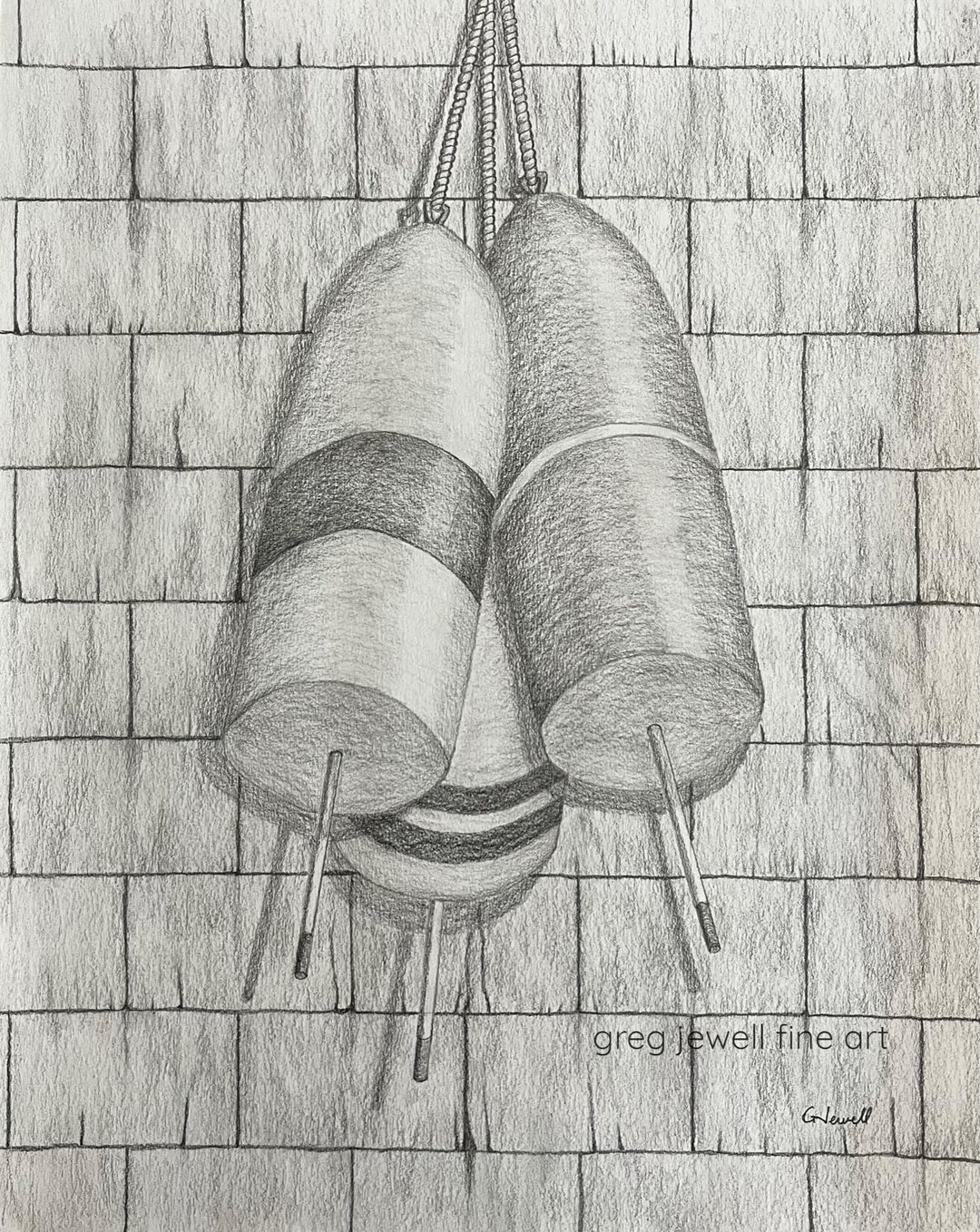 Maine Lobster Buoy Trio Pencil Drawing - Etsy UK