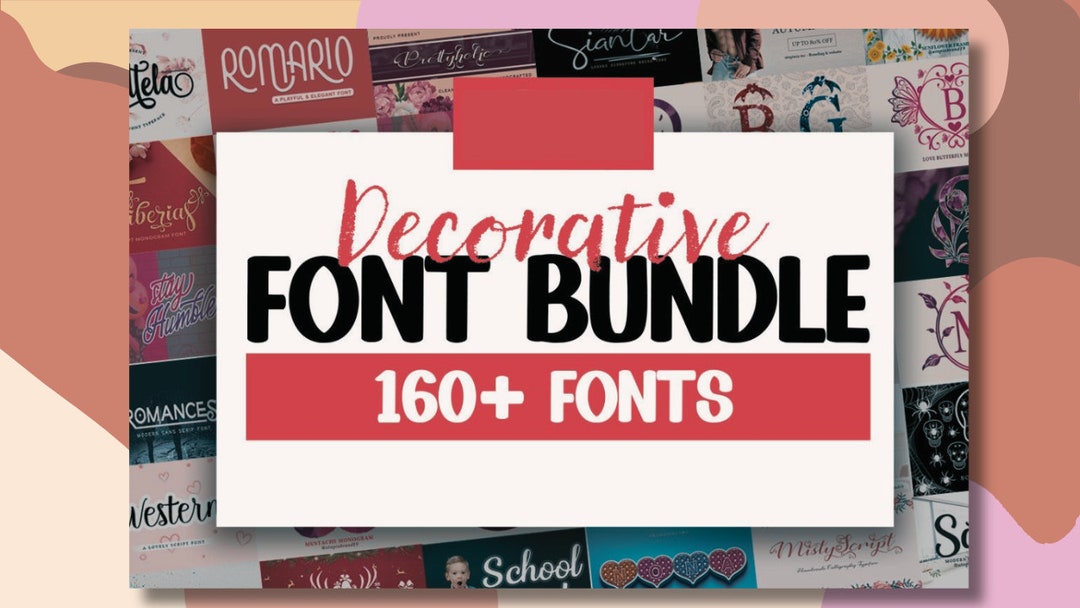 Decorative Font and Monogram Bundle, Handwritten Font, Wedding Font ...