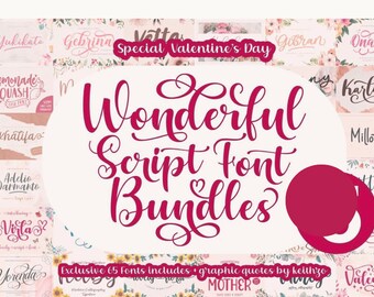 Decorative Font and Monogram Bundle, Handwritten Font, Wedding Font, Modern Font, Display Font ...