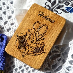 Needle Case Wooden Personalized Sewing Supplies Holder, Magnet Box for ...