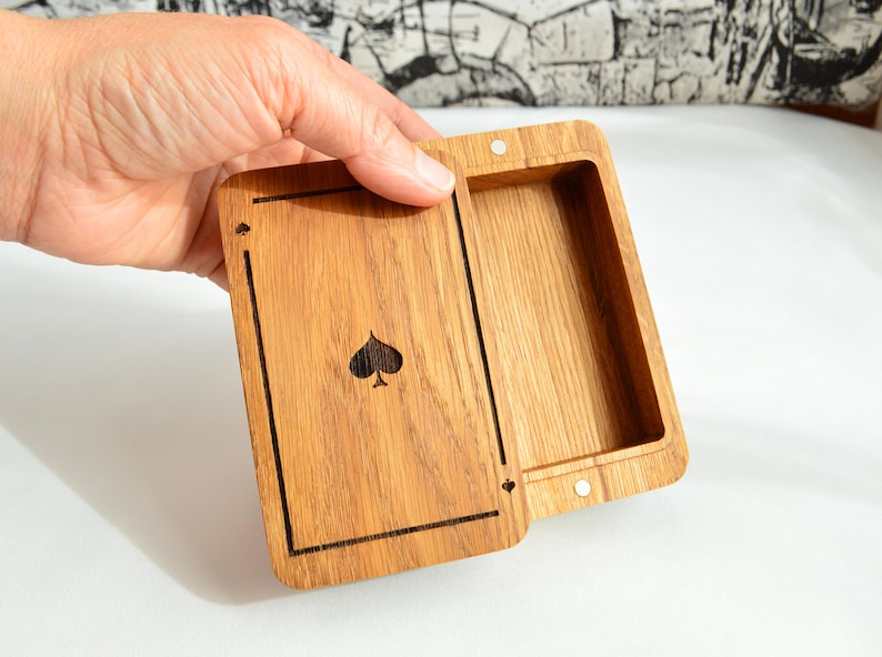 Playing Cards Holder Gift Wooden Playing Cards Box for - Etsy
