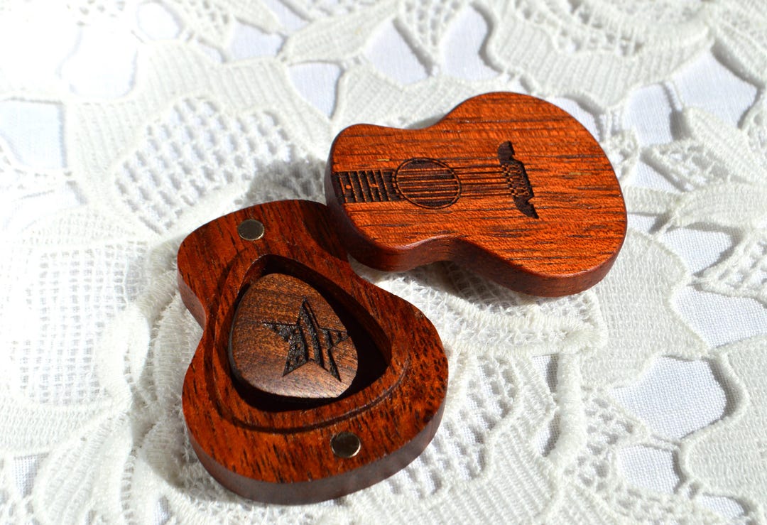 Guitar Player Gift Wooden Pick Box Personalized Music Gift, Custom ...