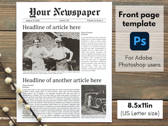 Old Newspaper Front Page Template