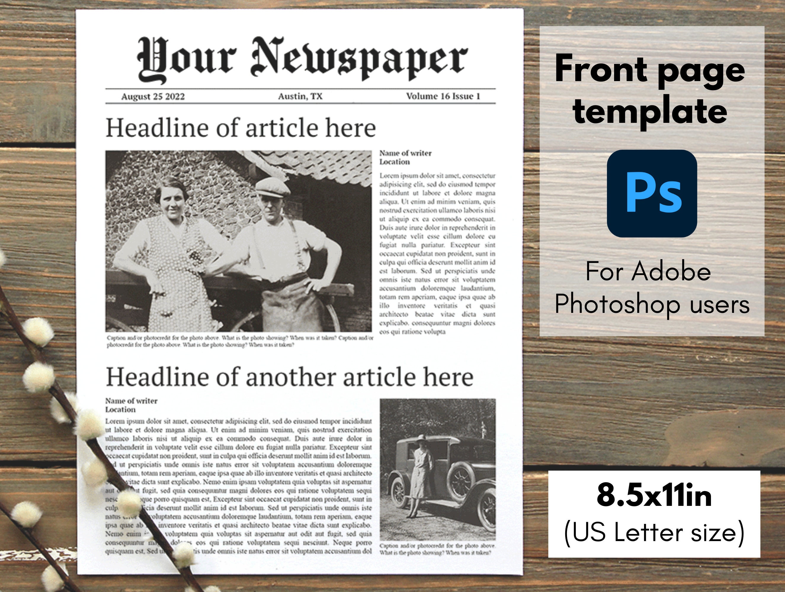 Newspaper Front Page Template