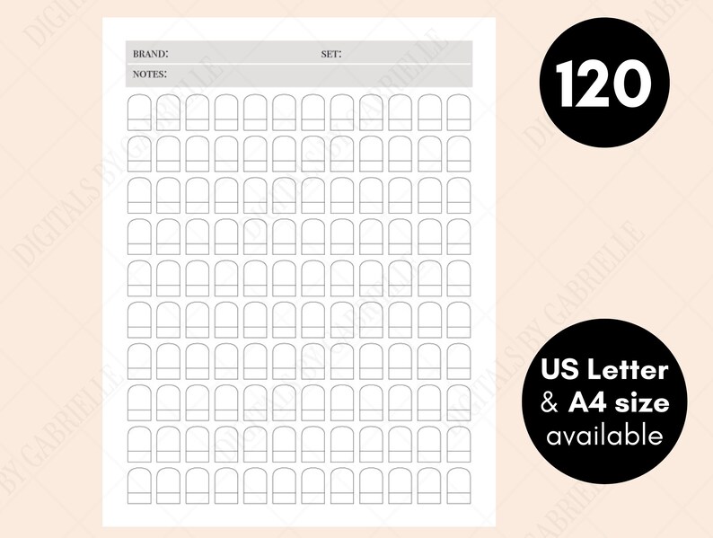 Printable Color Swatch Chart Set / 168, 120, 80 Colors, Blank Color ...