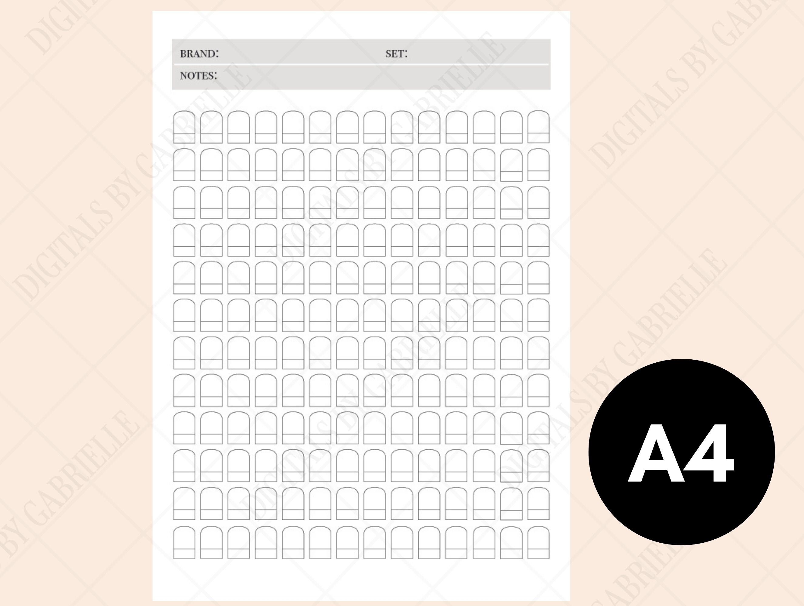 Printable Color Swatch Chart / 168 Colors, Blank Color Swatch Sheet ...