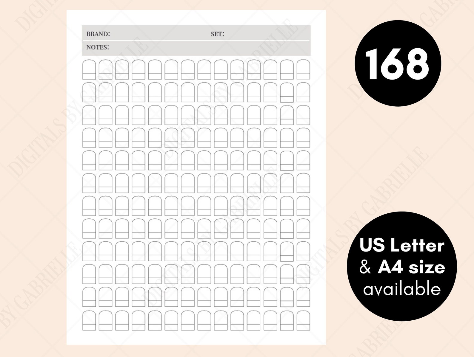 Printable Color Swatch Chart Set / 168, 120, 80 Colors, Blank Color ...