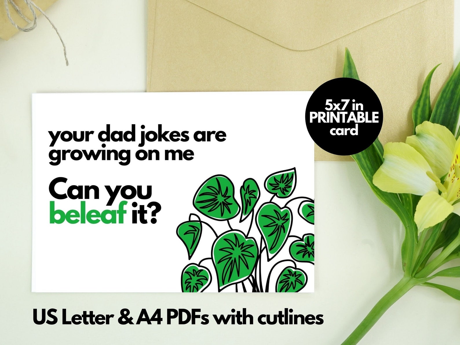 Printable Dad Joke Father's Day Card // Funny Father's | Etsy