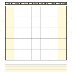 Printable Blank Monthly Calendar - Soft Sunrise Pastel Yellow With ...
