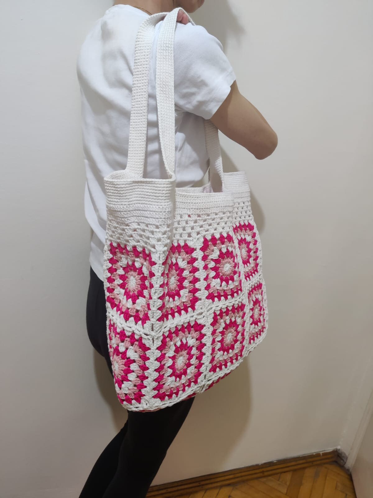 Granny Square Boho Bag, Crochet Tote Bag, Retro Bag, Hippie Tote Bag ...