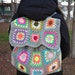 Granny Square Boho Bag, Crochet Tote Bag, Retro Bag, Hippie Tote Bag ...