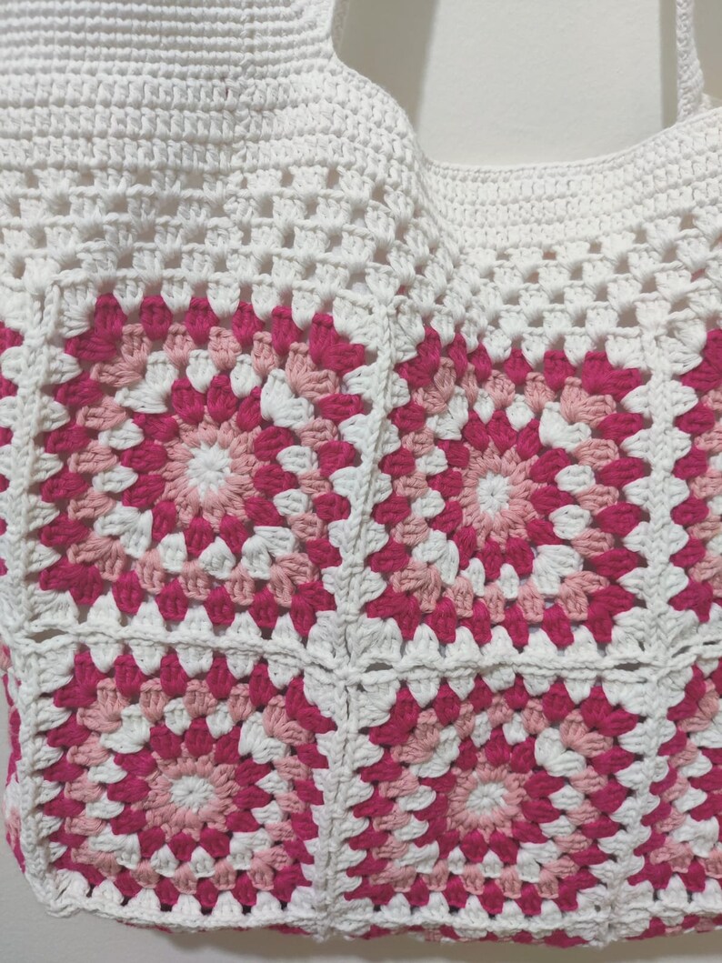 Granny Square Boho Bag, Crochet Tote Bag, Retro Bag, Hippie Tote Bag ...