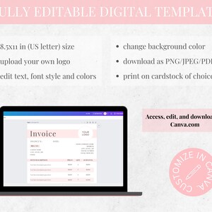 Invoice Template Editable, Printable Invoice Template, Small Business ...