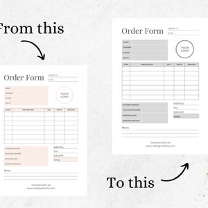 Editable Order Form Template, Printable Order Form, Small Business ...