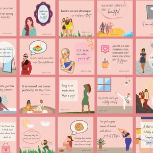 Self Love Instagram Post Templates, Body Positivity Quotes, Self Care ...