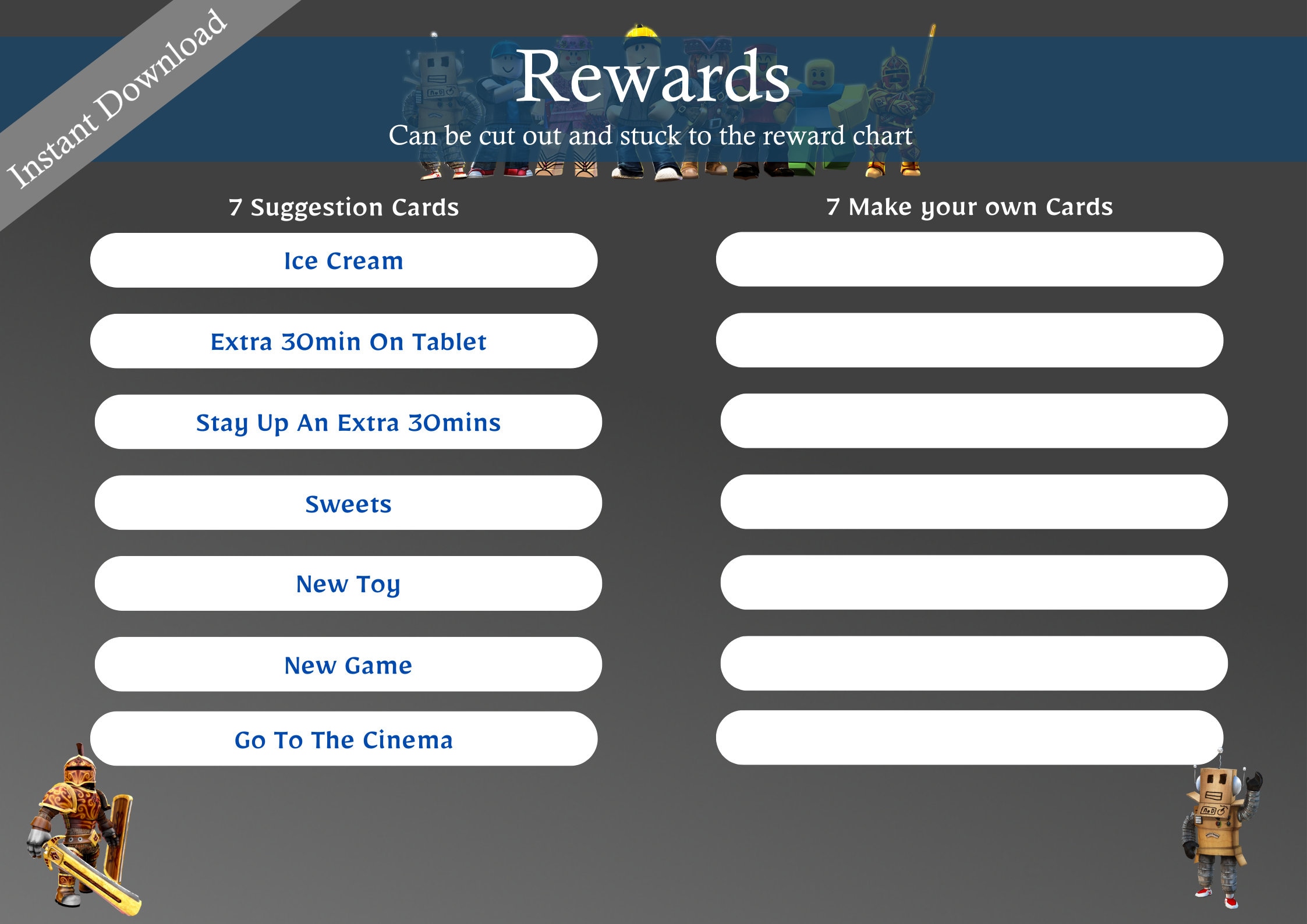Roblox Reward Chart Roblox Behaviour Manners Chart Childrens - Etsy Canada