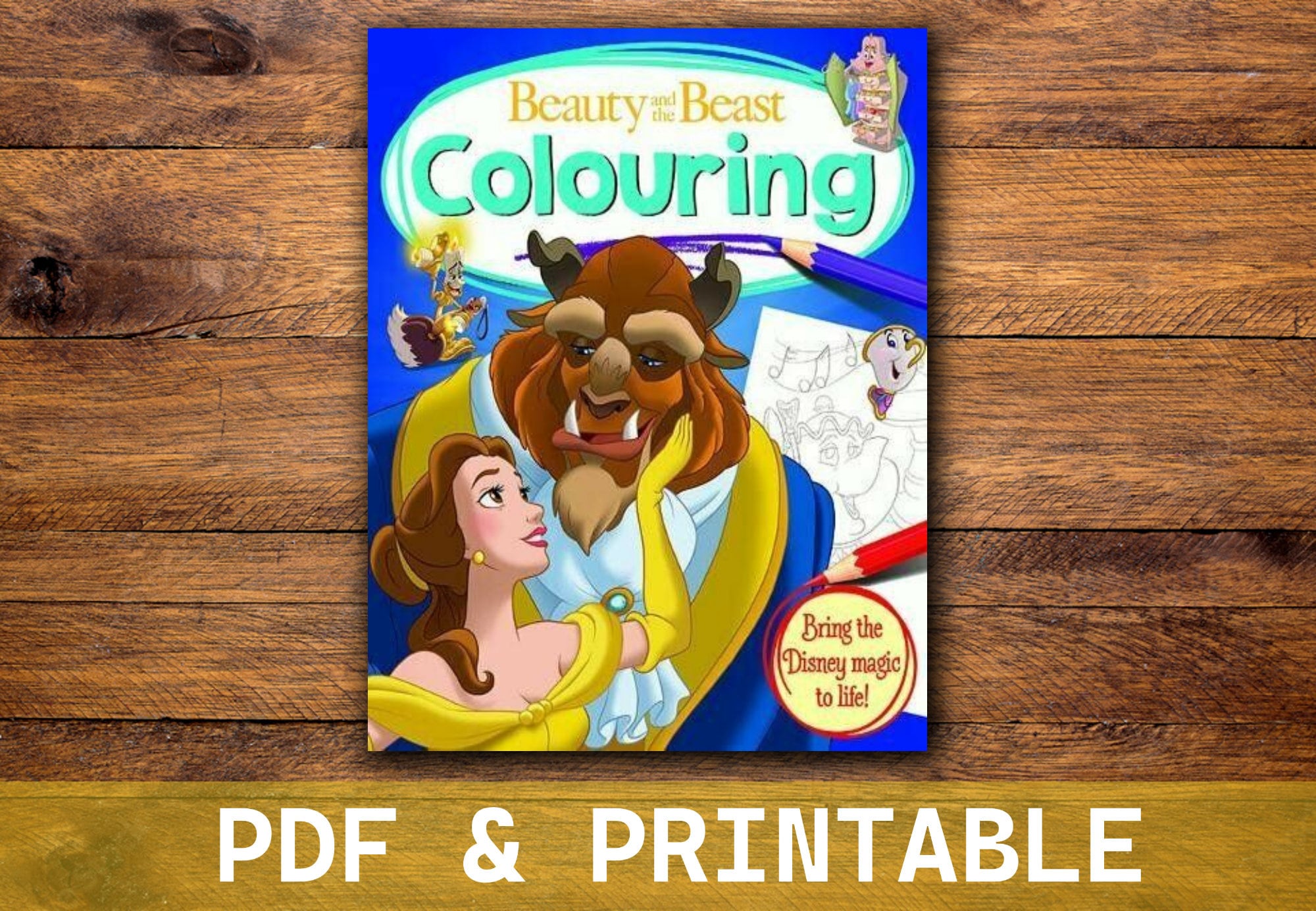 Beauty and the Beast Digital Coloring Book | Kids Coloring Book - Etsy