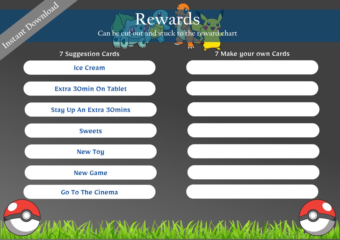 Pokemon Reward Chart, Pokemon Behaviour Manners Chart, Childrens ...