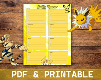 Electric Weekly Planner - Etsy