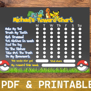 Pokemon Reward Chart, Pokemon Behaviour Manners Chart, Childrens ...
