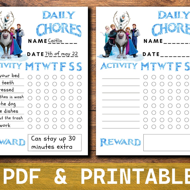 Frozen Chore Chart - Etsy