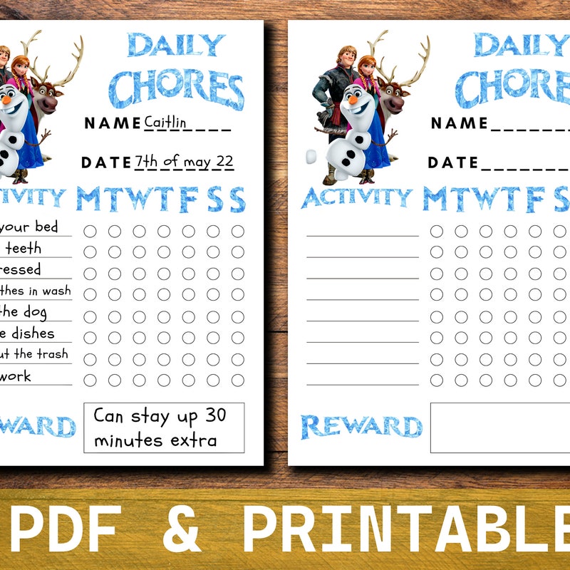 Frozen Chore Chart - Etsy